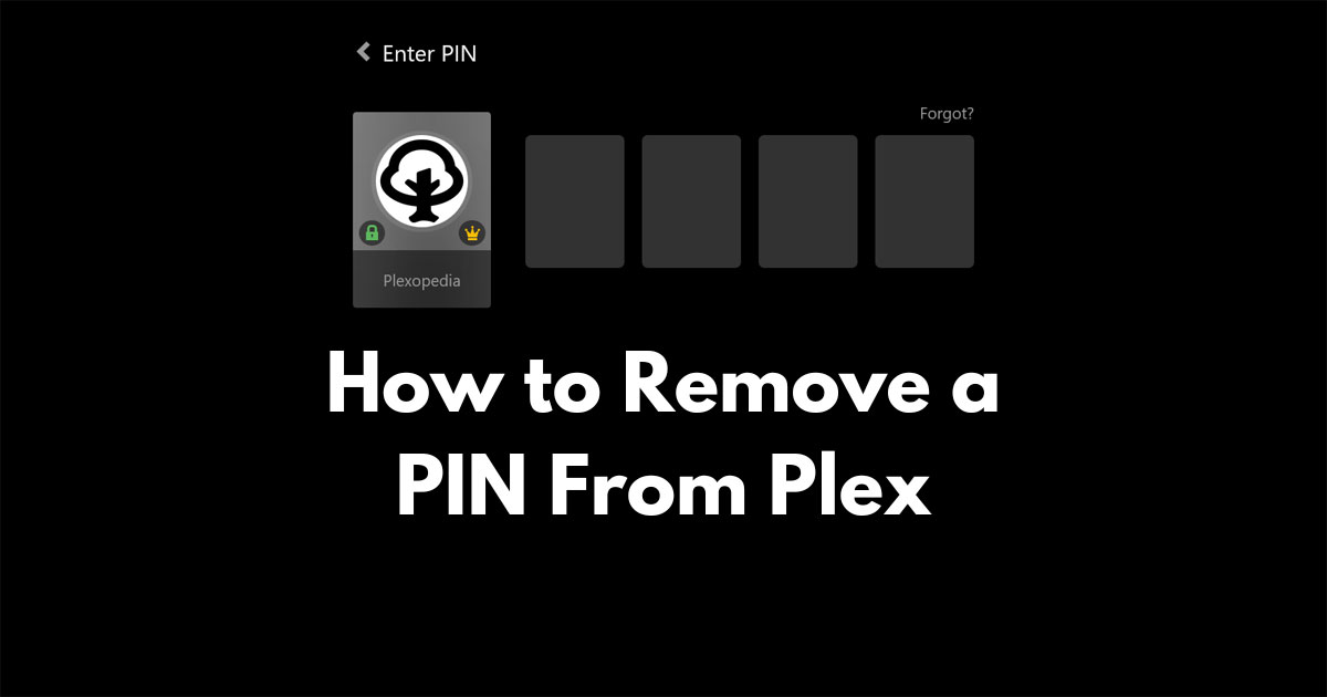 How to Remove a PIN in Plex - Plexopedia